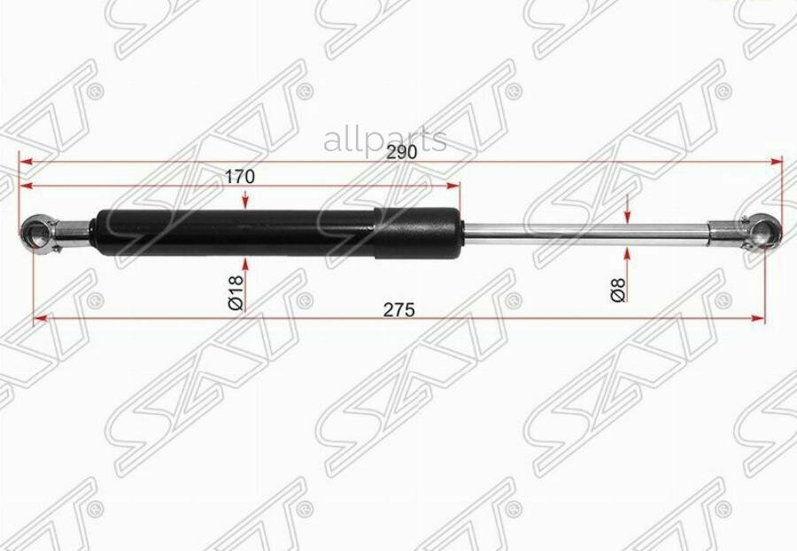 SAT ST-893827552 Амортизатор крышки багажника Audi 80 86-95 / 90 87-91 (Справа=Слева)