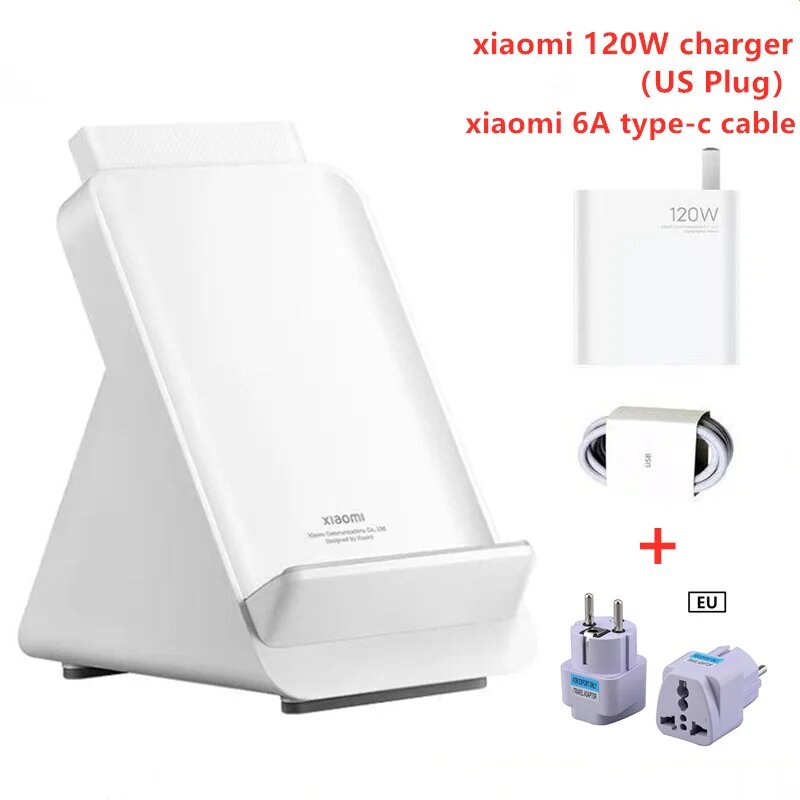 Беспроводная зарядная станция Xiaomi 120W (US) + кабель 6A Type-C, EU адаптер