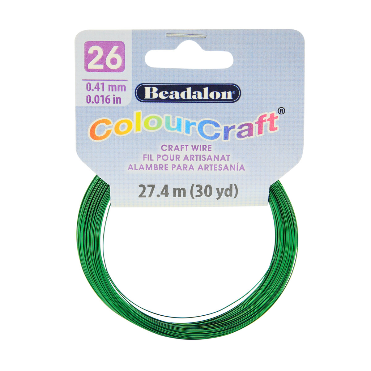 Проволока гибкая, 0.405мм, Beadalon ColourCraft, зеленого цвета, моток, 27.4 метра