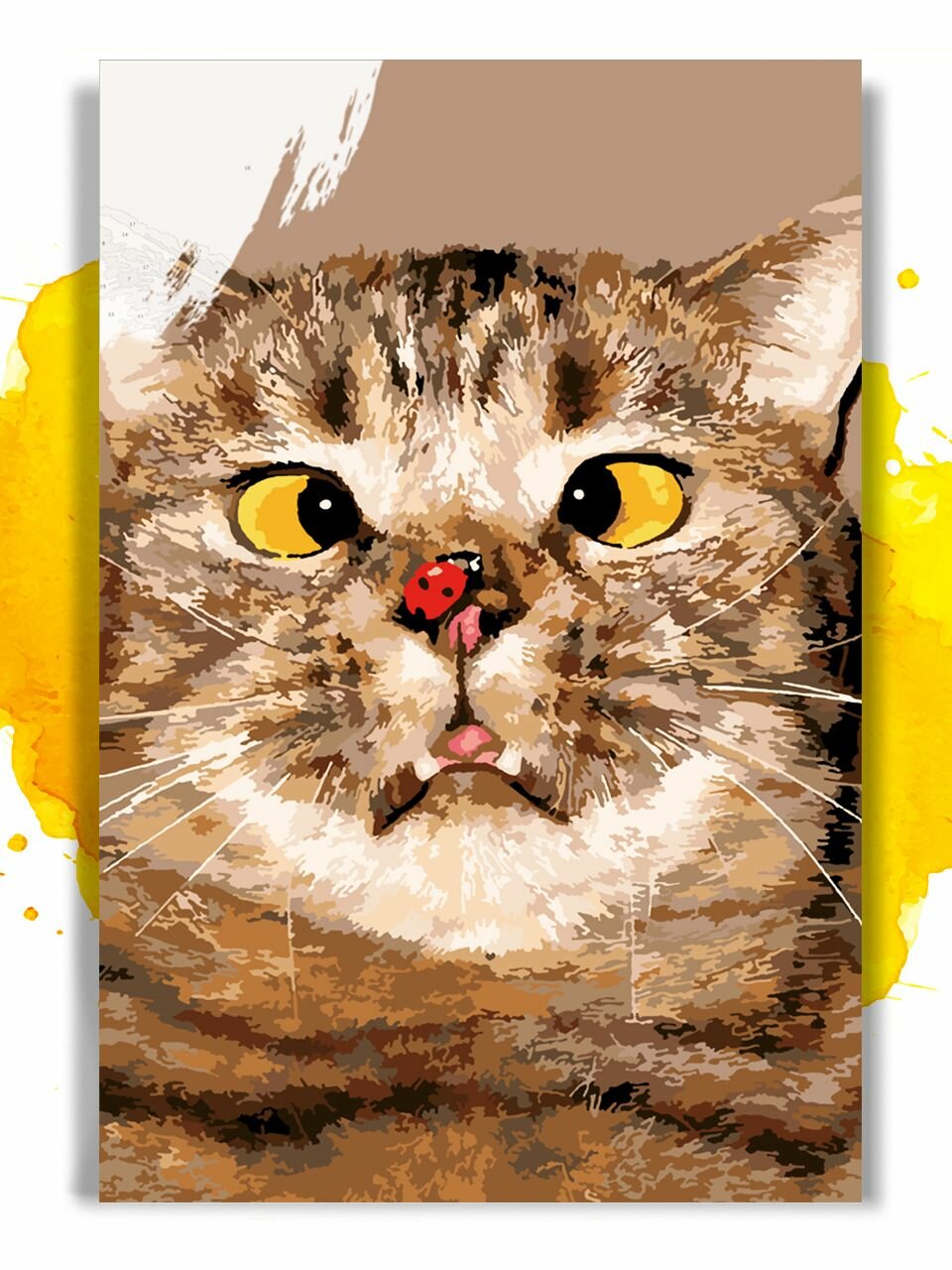 Картина по номерам на холсте Божья коровка на носу, 40 х 60 см