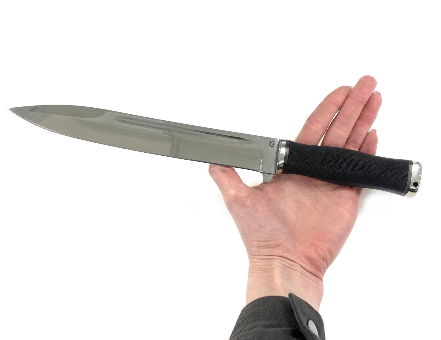 Нож Майор, цельнометаллический, кованая 95х18, резина, венге