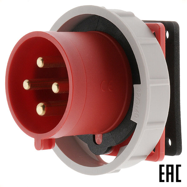 Вилка 6242-6 на поверхность 3Р+Е прямая 32А 415В IP67 РСЕ Австрия