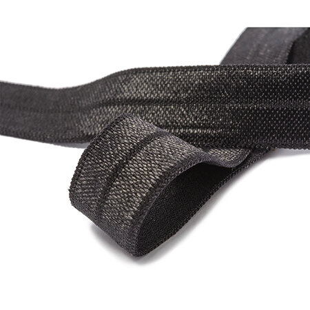 Резинка бельевая окантовочная (бейка эластичная) блестящая шир.20мм цв.322 черный (10 метров)