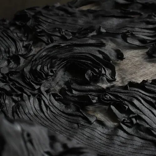 Плетеная органза для пошива Черный, black