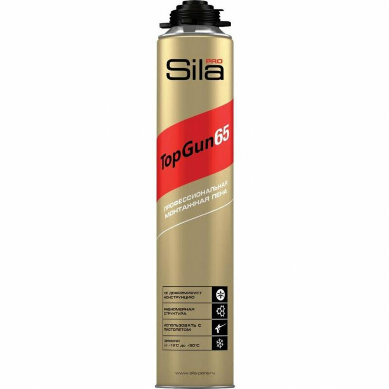 Пена монтажная профессиональная Sila Pro TopGun 65 зимняя, 875мл (SPTG65w), 1274105