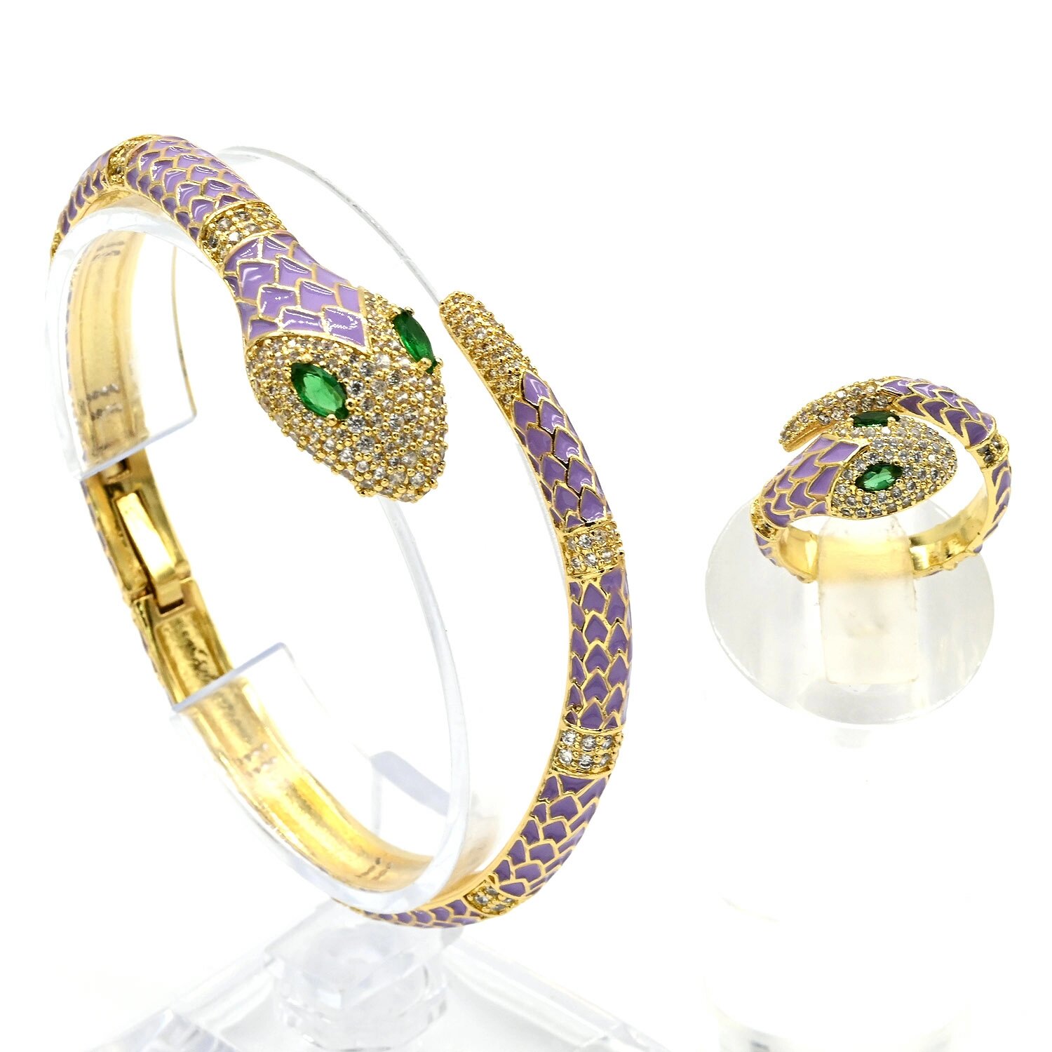 Жесткий браслет, фианит