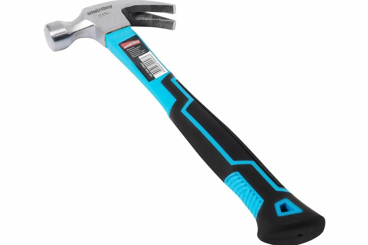 Молоток с гвоздодером столярный с плексигласс. рукояткой, 225 г