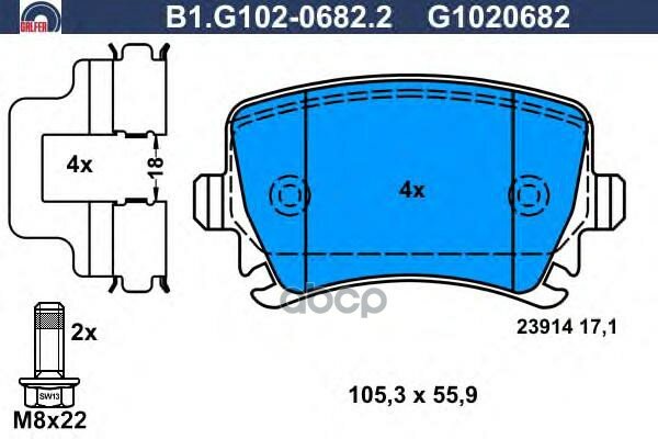 Колодки торм. зад. GALFER арт. B1-G102-0682-2