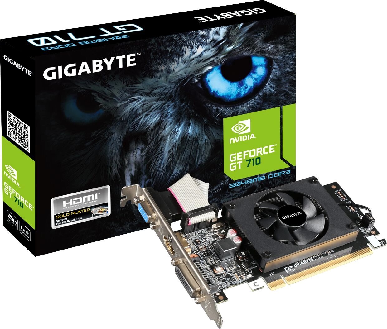 Видеокарта Gigabyte PCI-E 2.0 GV-N710D3-2GL 2.0 NVIDIA GeForce GT 710 2Gb 64bit DDR3, low profile