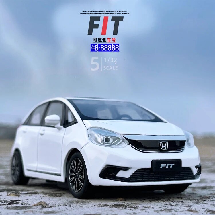 JKM Honda Fit 1/32 металлическая модель автомобиля белый