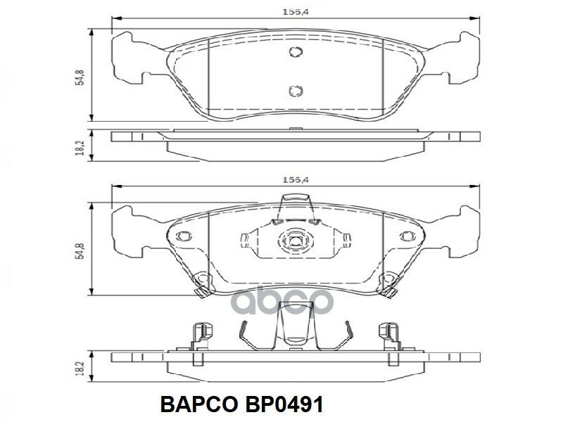 Колодки тормозные дисковые передние BAPCO арт. BP0491