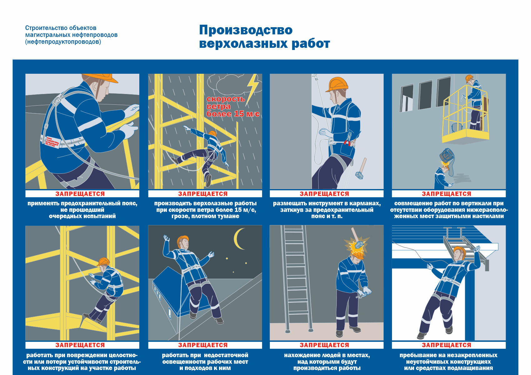 Плакат "Производство верхолазных работ"