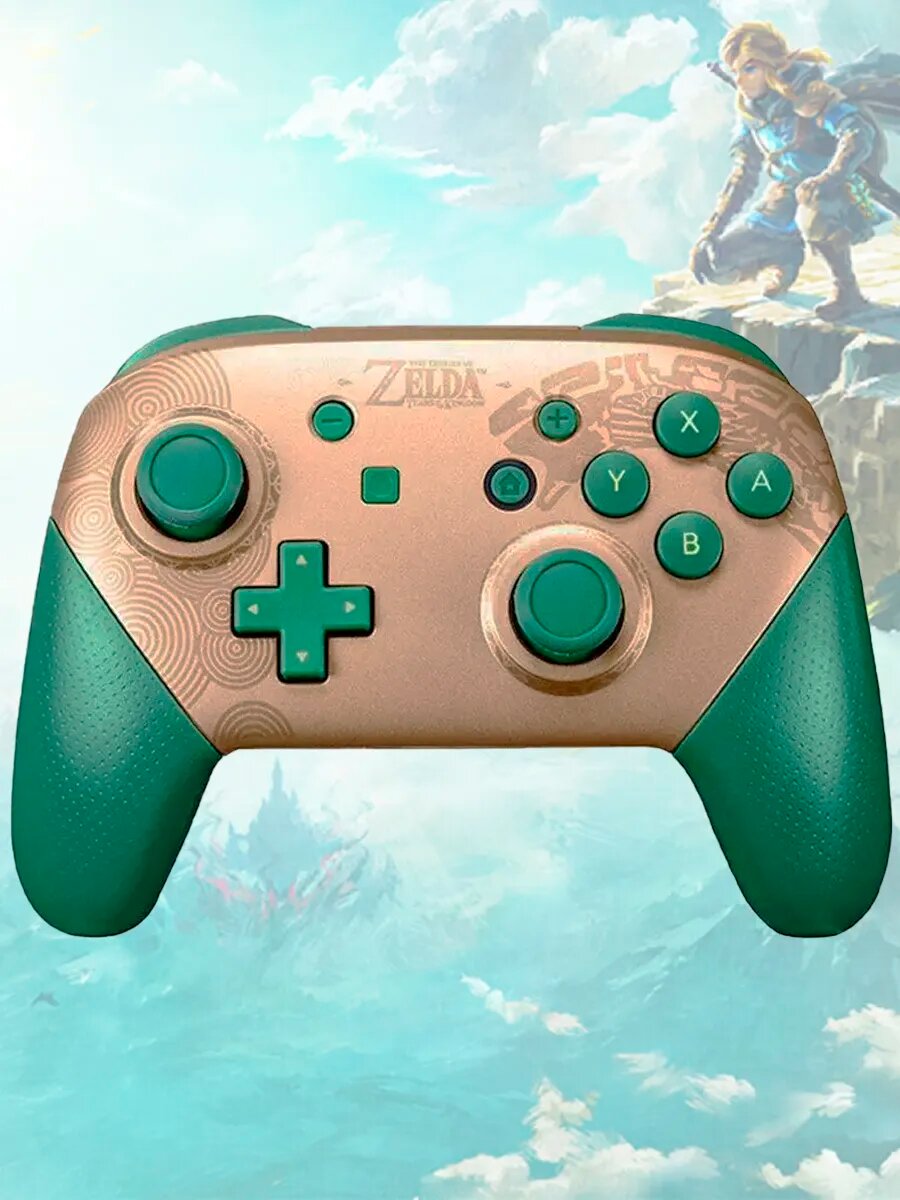 Геймпад для Switch Nintendo Pro контроллер Zelda Tears of The Kingdom (Green) (Азия)