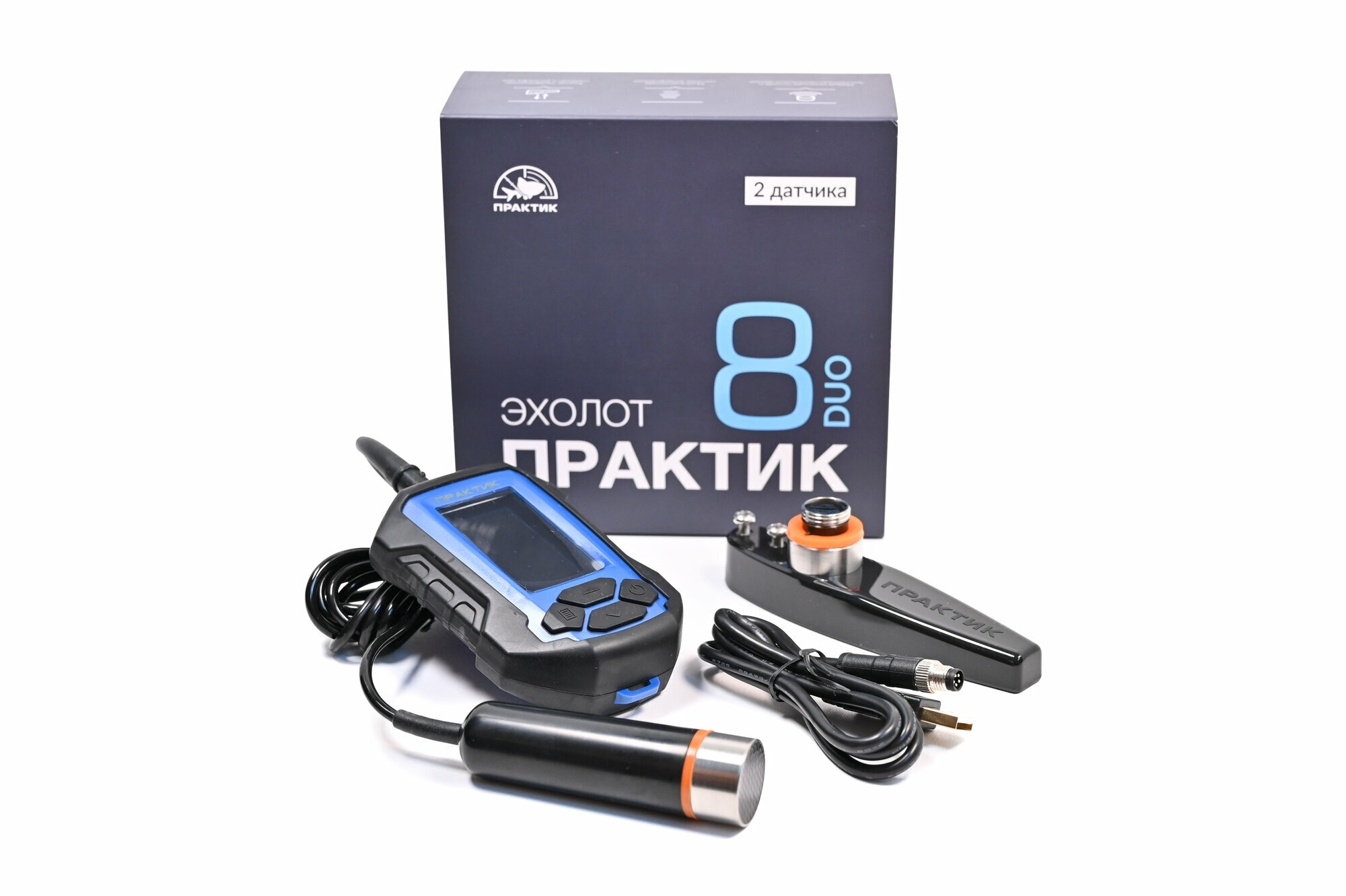 Эхолот портативный для зимней и летней рыбалки Практик 8 DUO