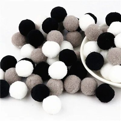 Детские помпоны 270 шт. разных цветов 8-30 мм 161823, 25mm 10g 18pcs