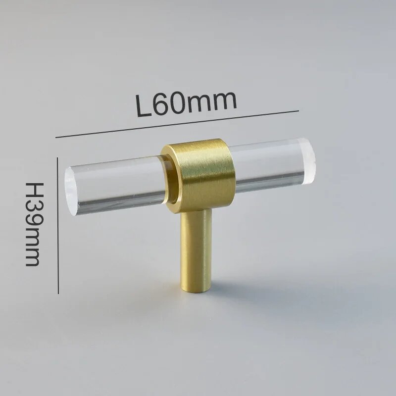 Ручки для ящиков IHOMCASA золотые акриловые T bar60mm