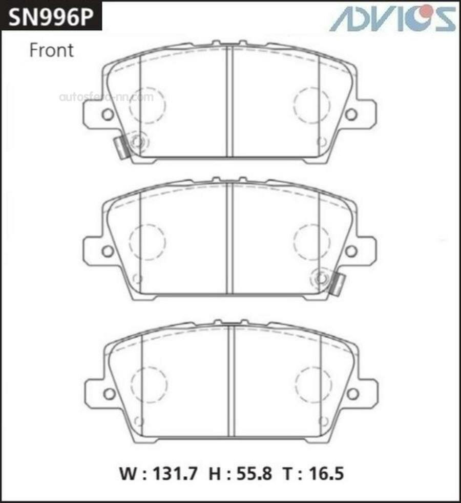 ADVICS SN996P Дисковые тормозные колодки