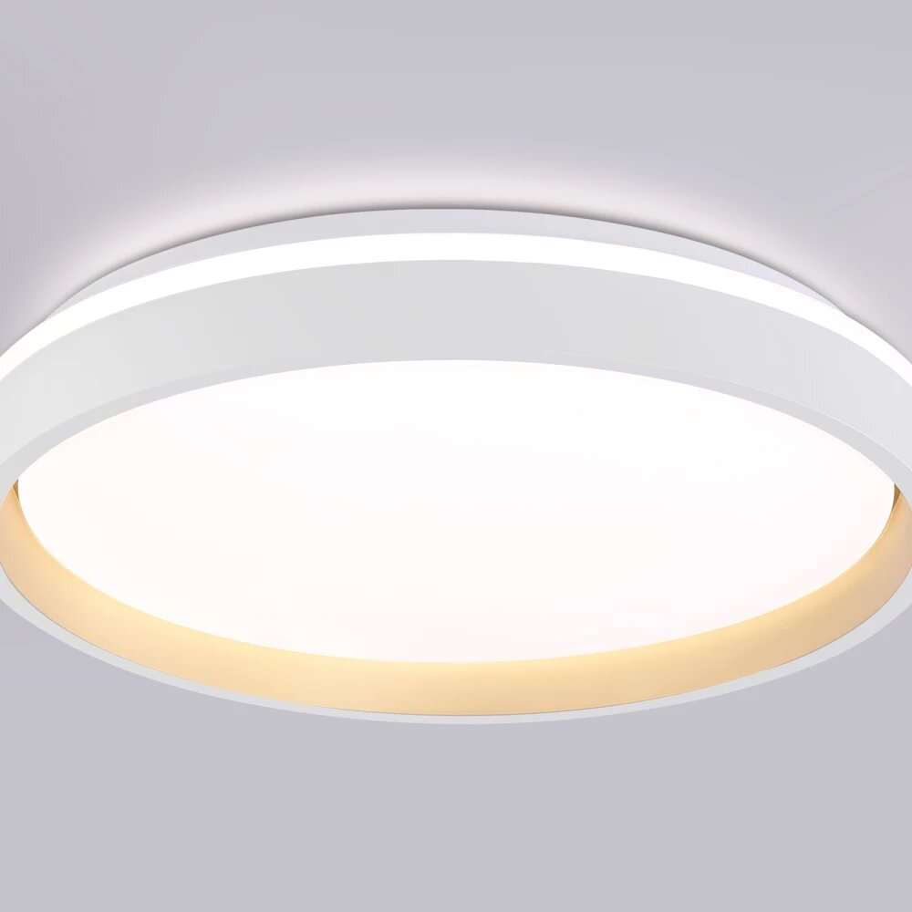 Светодиодный светильник RGB с пультом управления FZ607 WH/GD белый/золото IP20 66W 3000K-6500K+RGB D490*85 (ПДУ ИК)