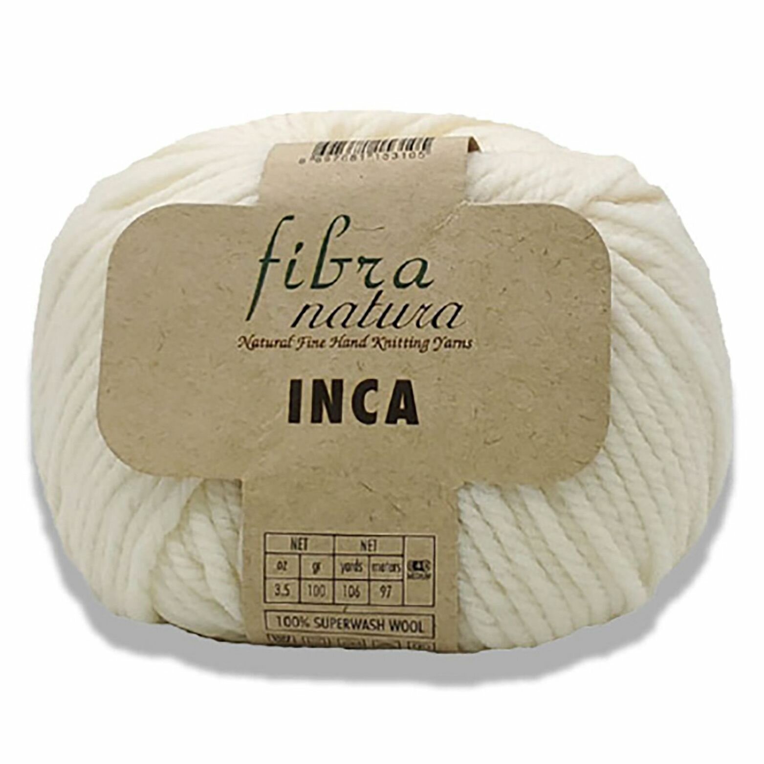 5 Мотков, Fibra Natura INCA, 100% Шерсть супервош / 100 гр. - 97 м, Цвет-43036