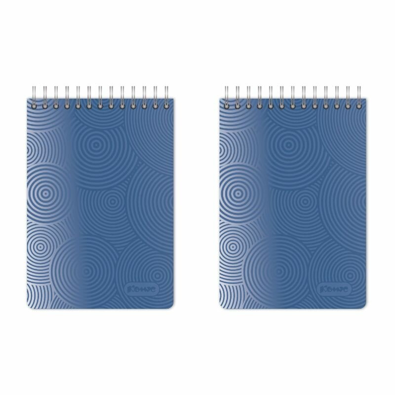 Комус Блокнот, А7, в клетку, 80 листов, синий, 2 шт.