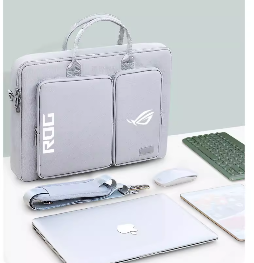 Сумка Anderlen для ноутбука 17.3 дюйма утолщенная большая емкость, с бархатной вкладкой внутри с двумя отсеками, серая