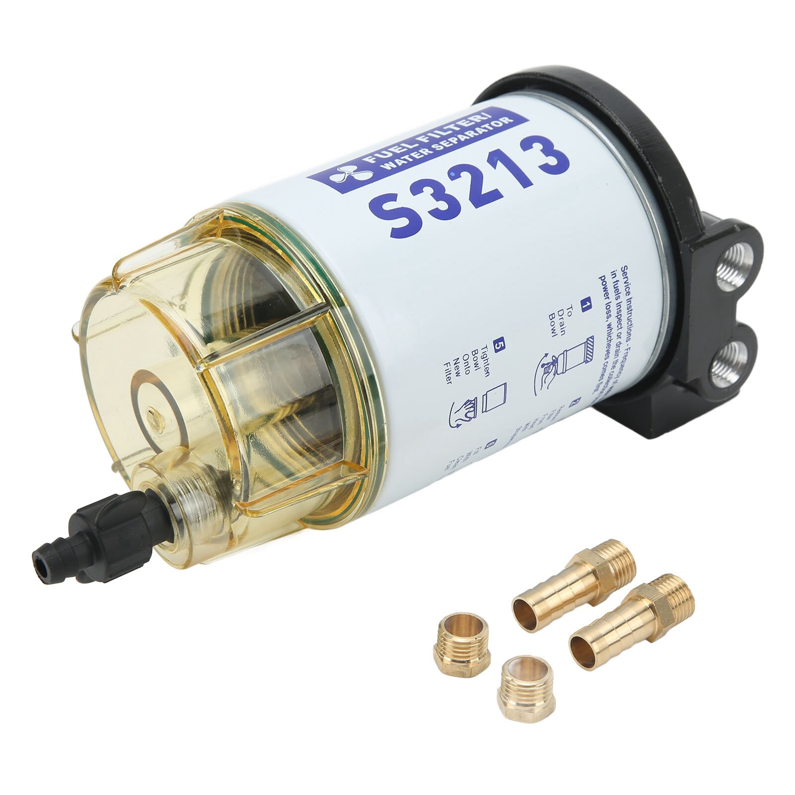 Морской водоотделитель S3213 для удаления примесей, фильтр для отделения воды от топлива яхты и подвесного мотора.