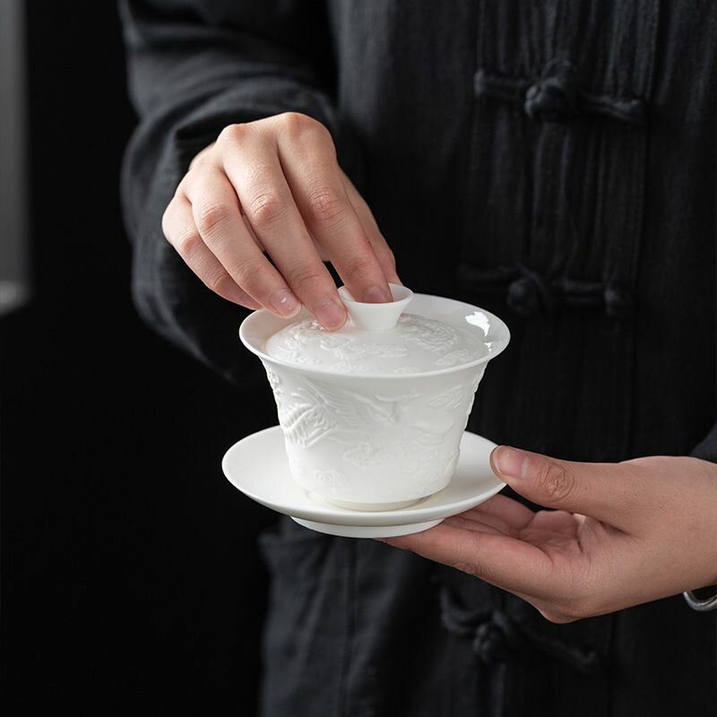 Рельеф дракона и феникса керамика Гайвань 200МЛ