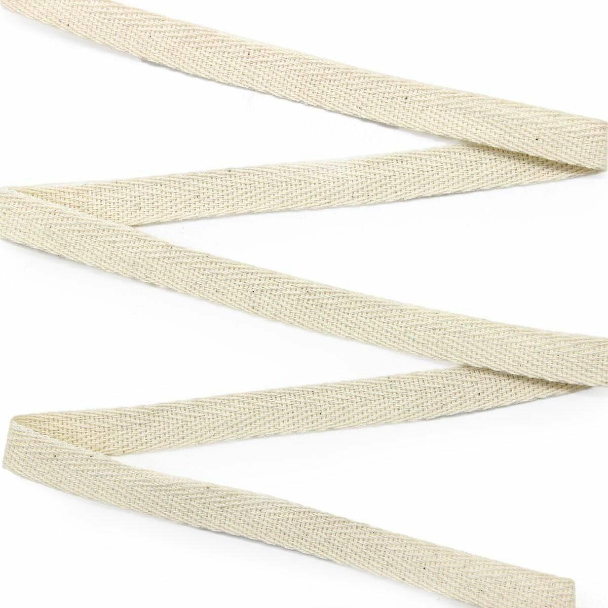 Лента айрис Киперная, хлопчатобумажная, 13 мм, 50 м, цвет Суровый, 1013Б