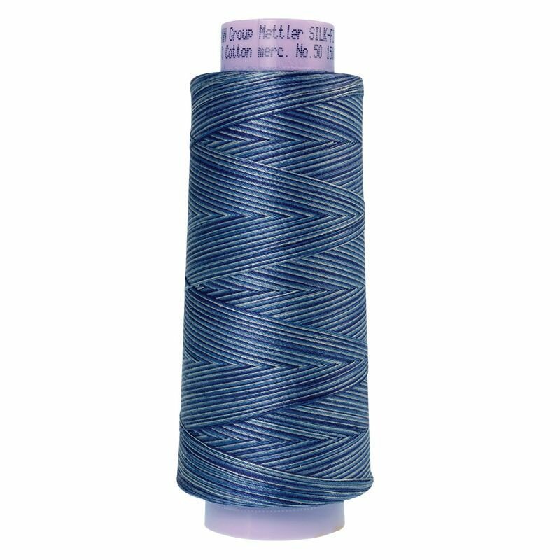 Нить для машинного квилтинга METTLER "Silk Finish", Multi Cotton 50, 1372 м, цвет 9812, Evening Blue