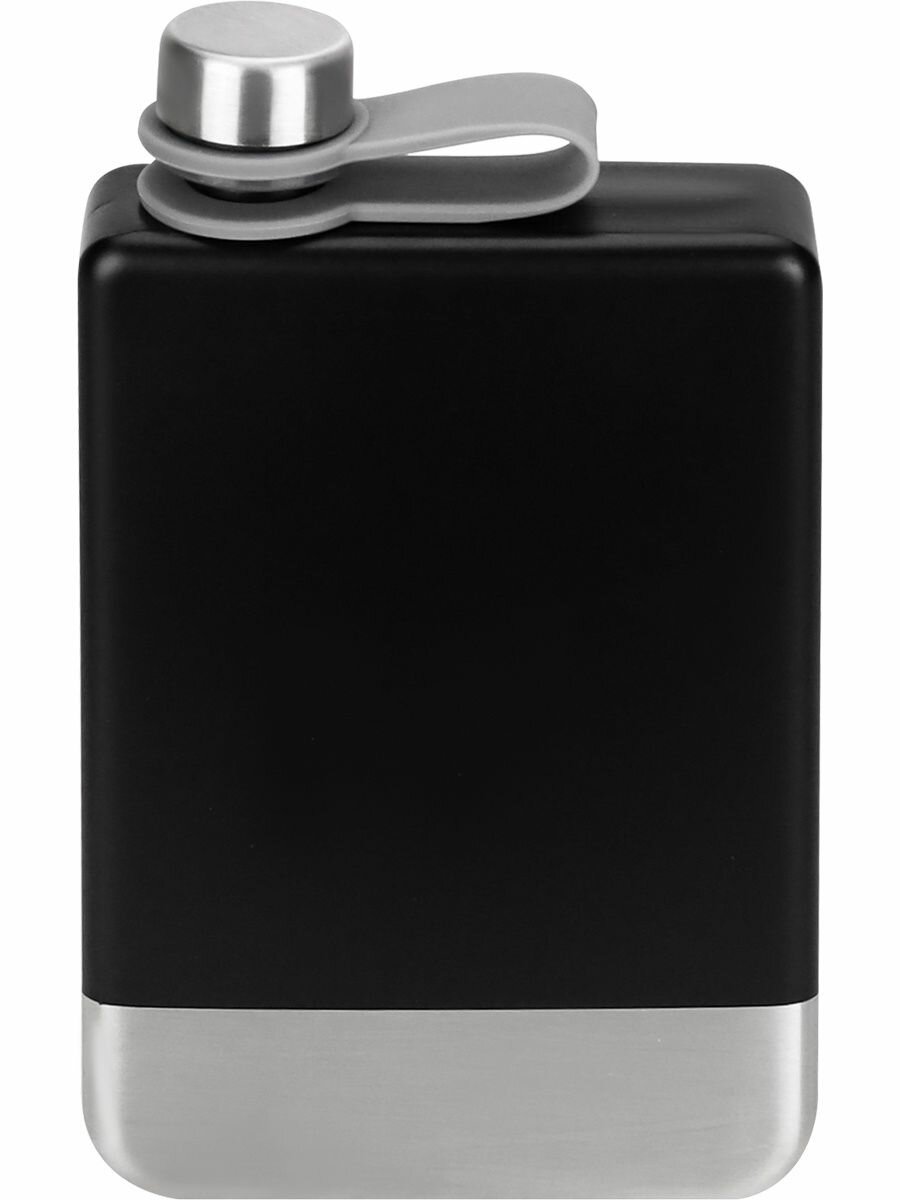 Фляжка Miland подарочная 270 мл "Стиль", черно-серая
