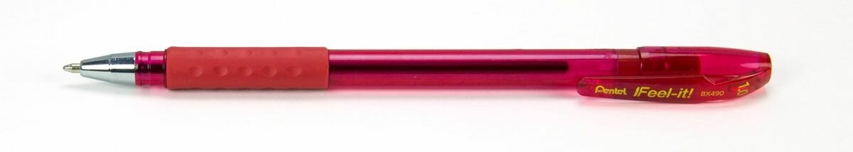 Шариковые ручки Pentel "Feel It!", диаметр 1 мм, BX490-B, красные, 12 шт