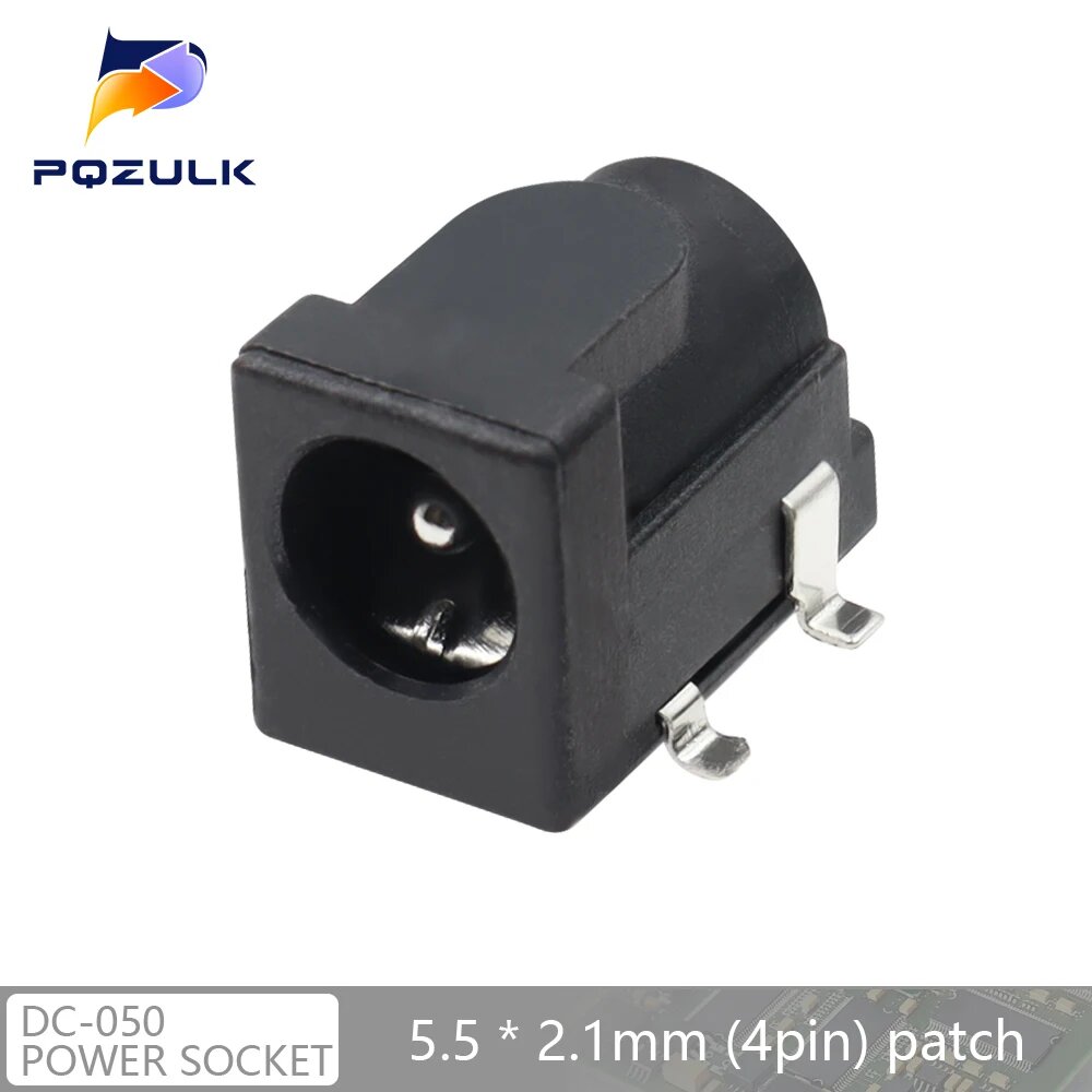 Разъем питания DC 5.5x2.1mm PQZULK 4pin, 5шт