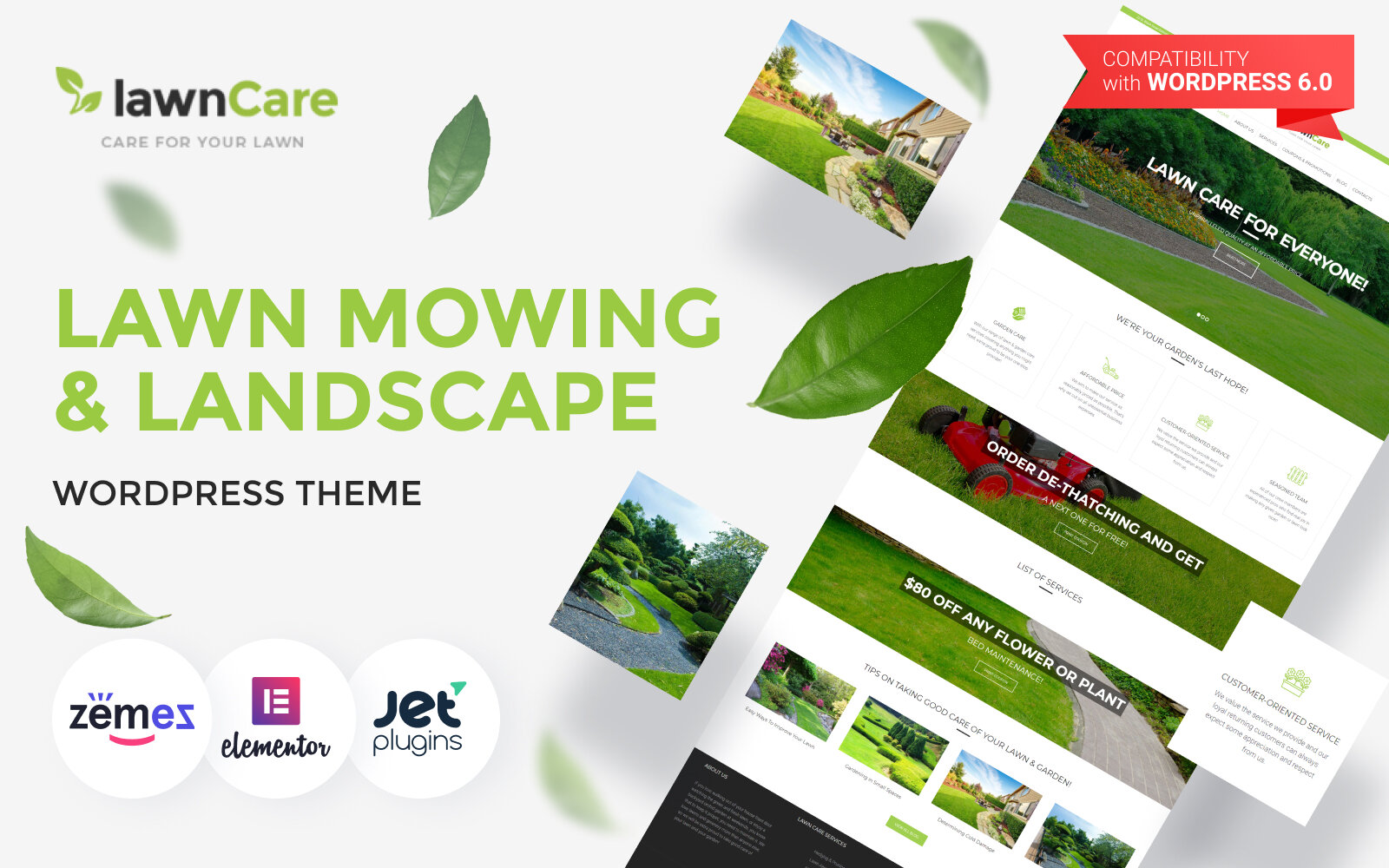 Подарочный сертификат на Шаблон для сайта Вордпресс с демоконтентом Lawn Care - Lawn Mowing & Landscape WordPress Theme