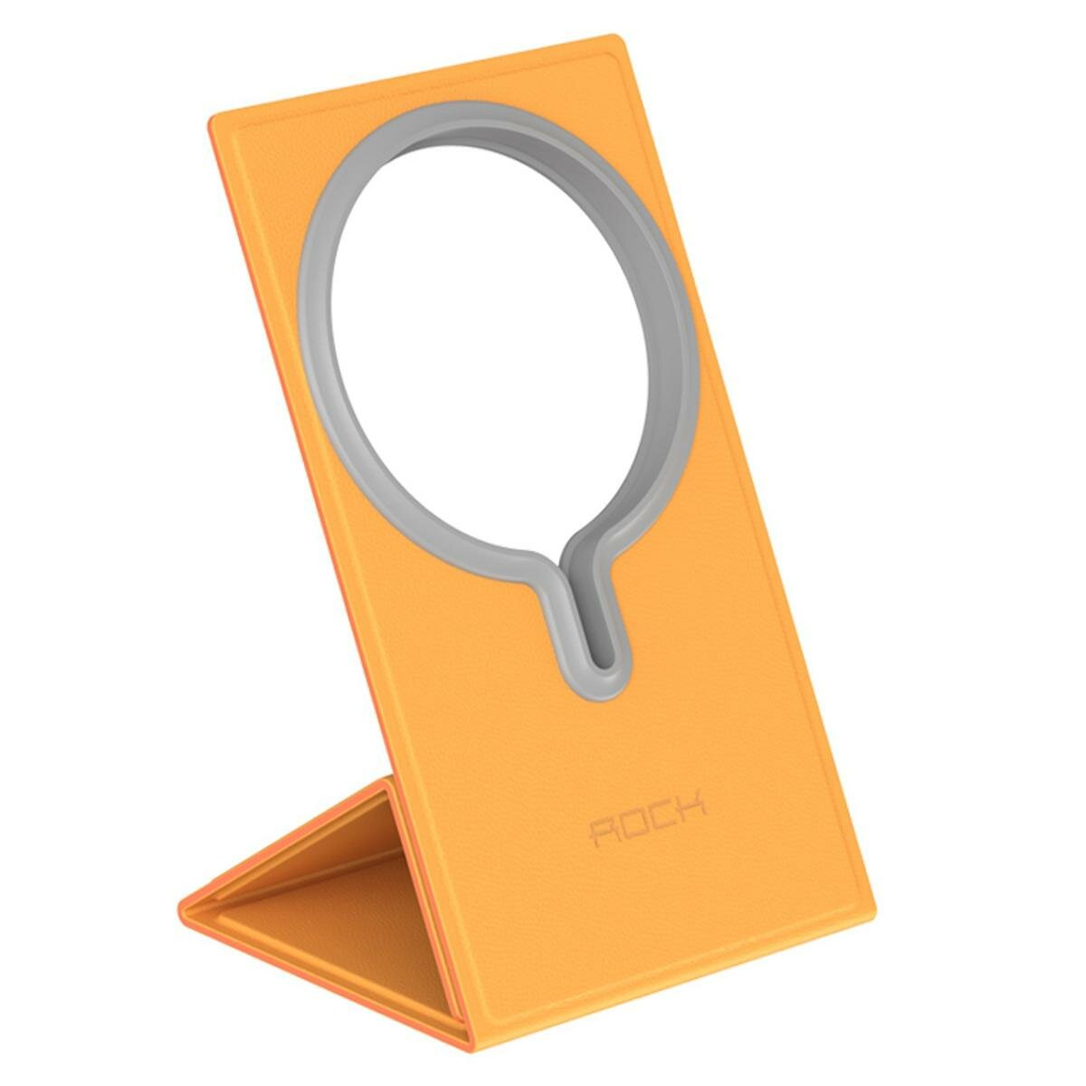 ROCK RPH0969 складная подставка для беспроводного зарядного устройства MagSafe из искусственной кожи и углеродного волок