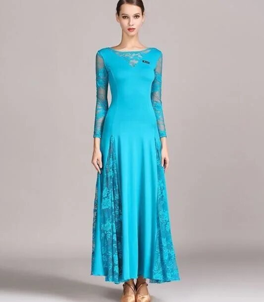 Женское кружевное платье для бальных танцев М, Sky Blue