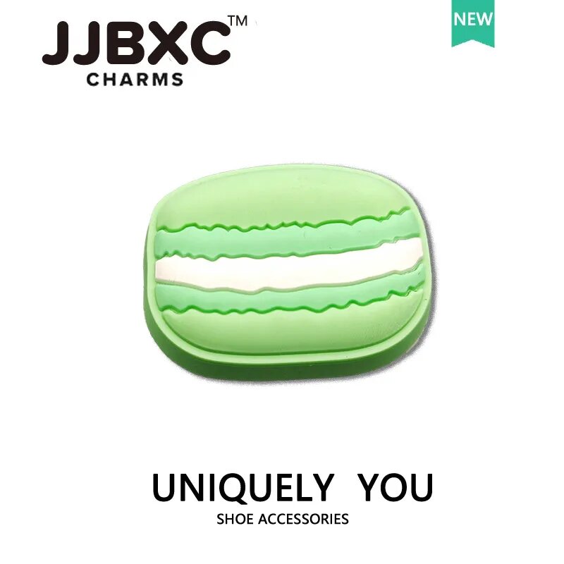 Jjbxc CHARM обувь с пряжкой, аксессуары для обуви, мультяшная еда, десерт, Зеленый, Green Macaron 5
