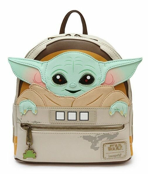 Рюкзак Малыш Йода, школьный, искусственная кожа, с принтом, белый