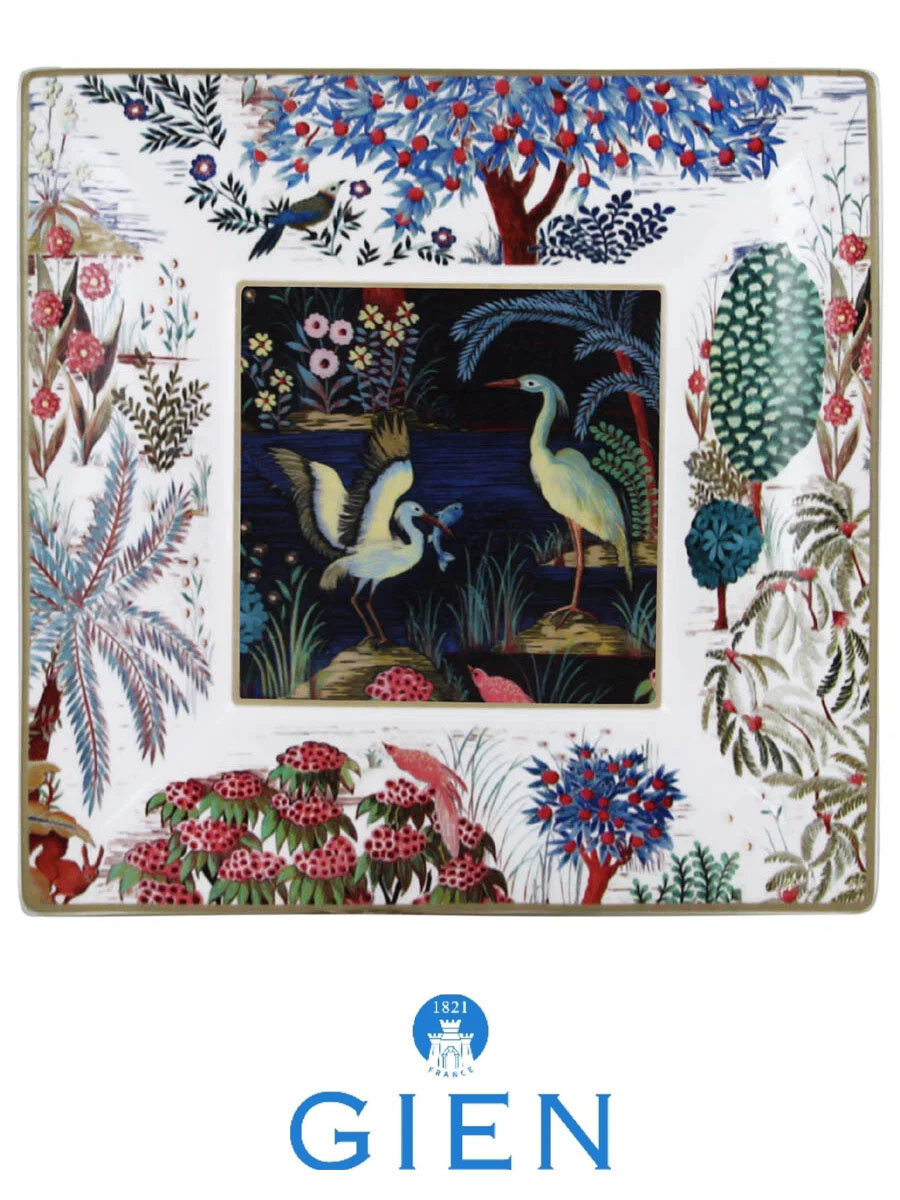 Блюдо квадратное Gien Le Jardin Du Palais 17x17см, фаянс, 1 шт.