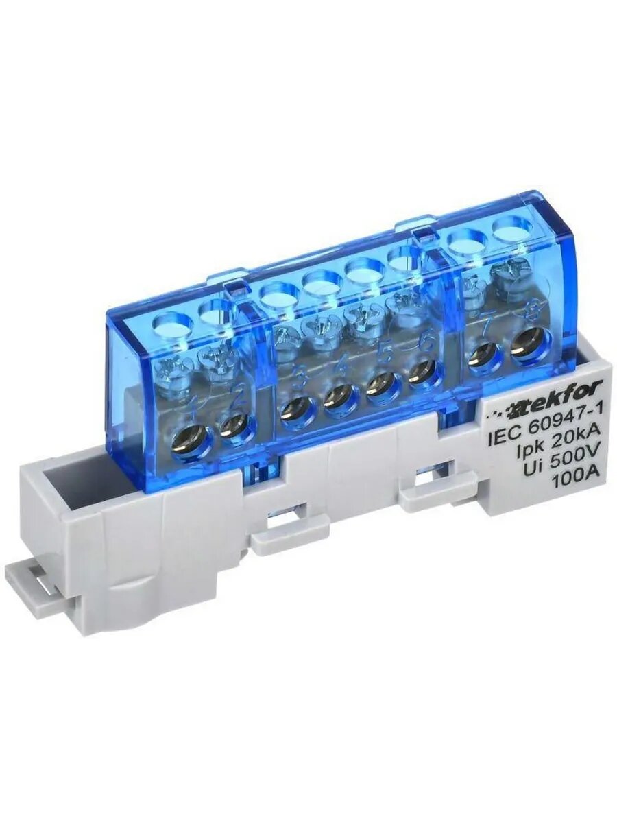 Шина нулевая N изол. на универс. держ. 6х9-8-С TEKFOR IEK TF-NN10-08-KL-K07