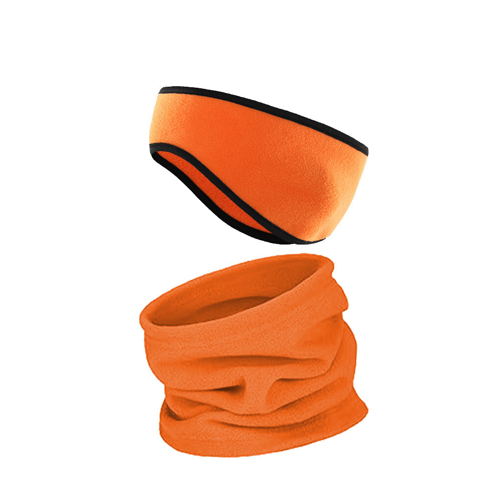 Головной пояс для ушей и воротник из флиса для зимнего катания на лыжах, Материал: Полиэстер, Цвет: Черный/ Темно-серый/ Оранжевый/ Синий/ Зеленый (по выбору), Размеры: Головной пояс: 24см/9.4дюйма, Воротник: 30см/11.8дюйма, Вес: Головной пояс: 20г/0.7