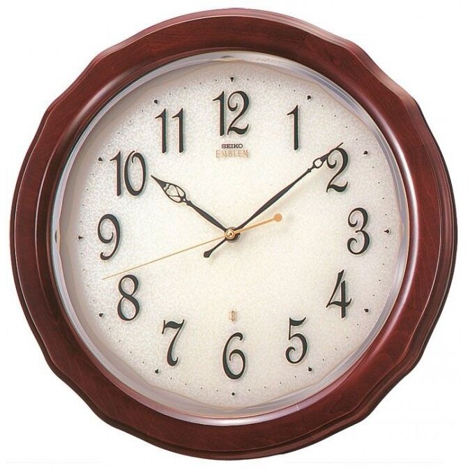 Настенные часы Seiko Emblem Quartz Oak Piano Finish Wall Clock AHS521B