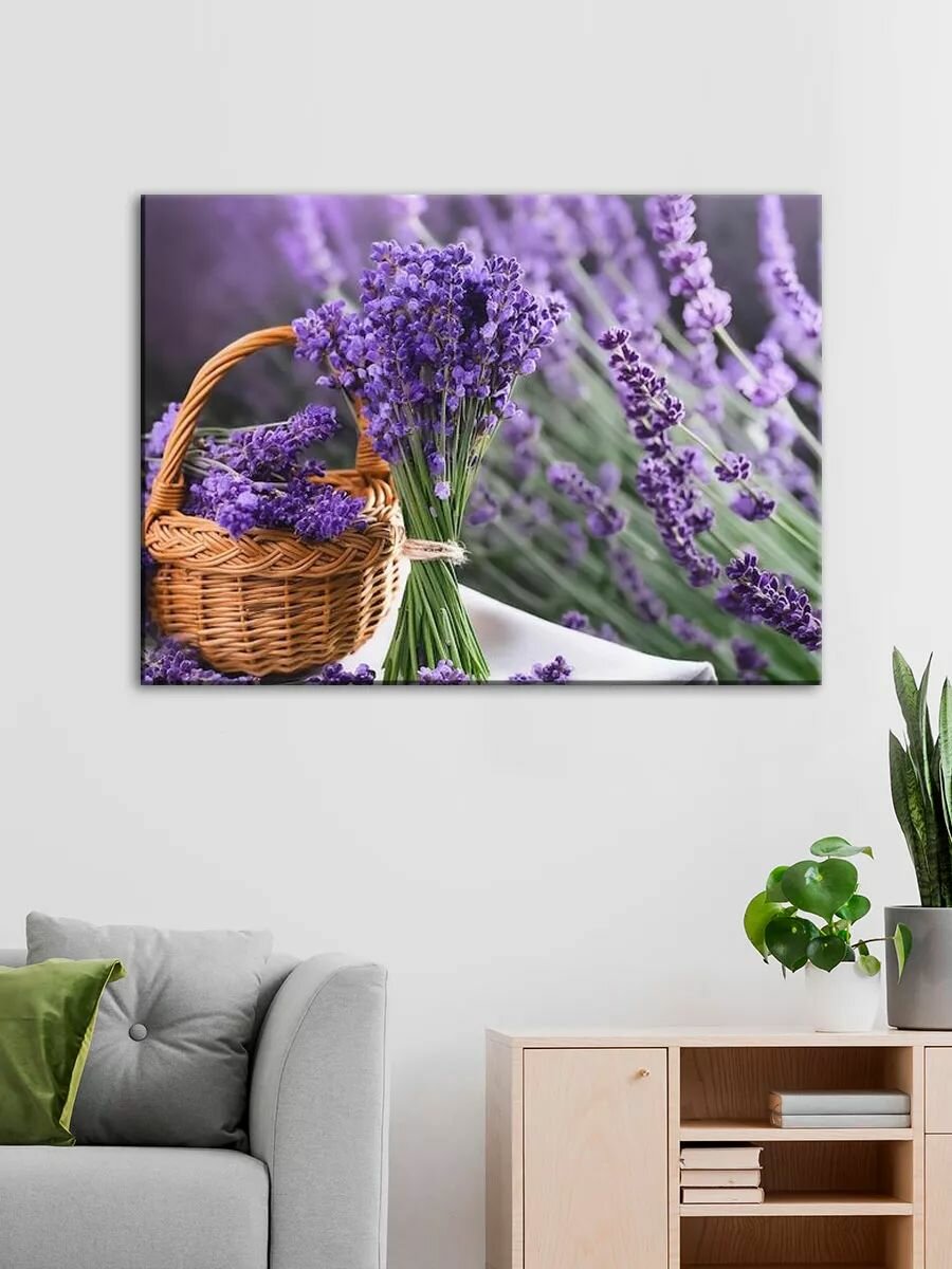 Картина на стену "Лавандовые поля", 70x50 см