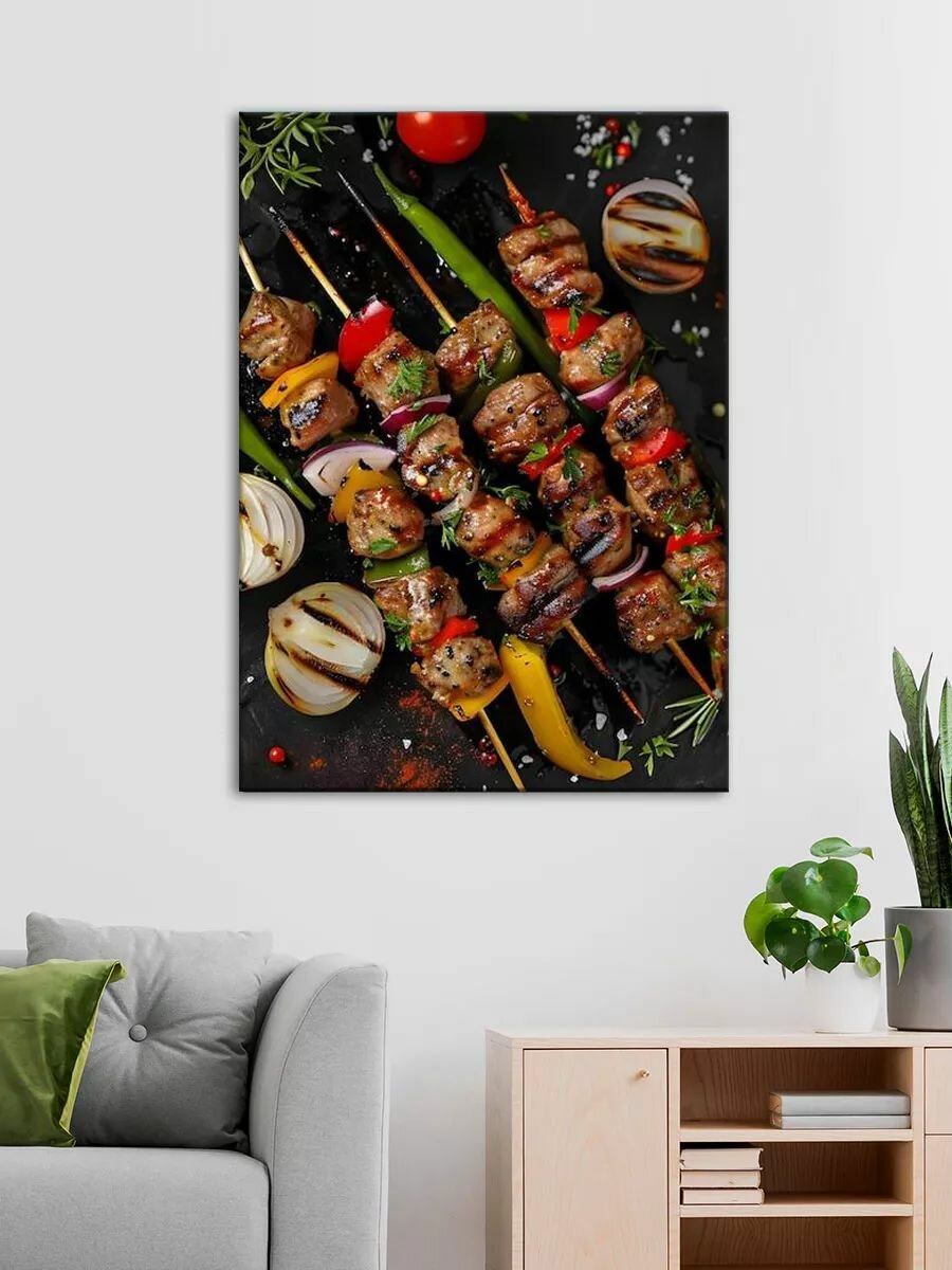 Картина на стену "Блюда на мангале", 50x70 см