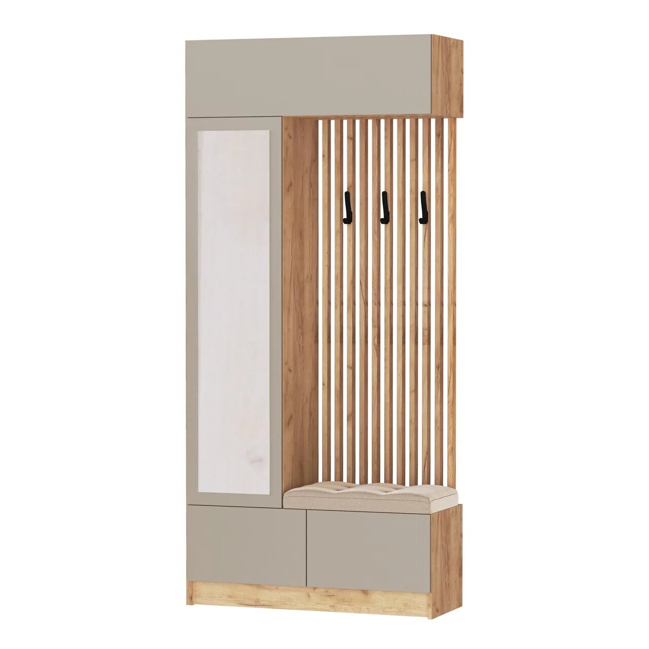 Прихожая «Руэлла» центральная секция, ЛДСП (Дуб крафт золотой/Кашемир) 100х40х220