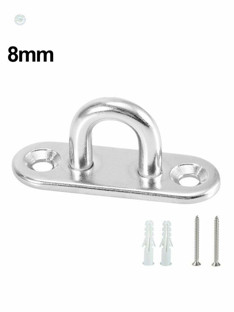 Крюк крепежный из нержавеющей стали 304, потолочный настенный хомут M5 M6 M8 для подвески оборудования, лодки, веревки, цепи, прочный серебристый крюк-зажим на долговечную фиксацию