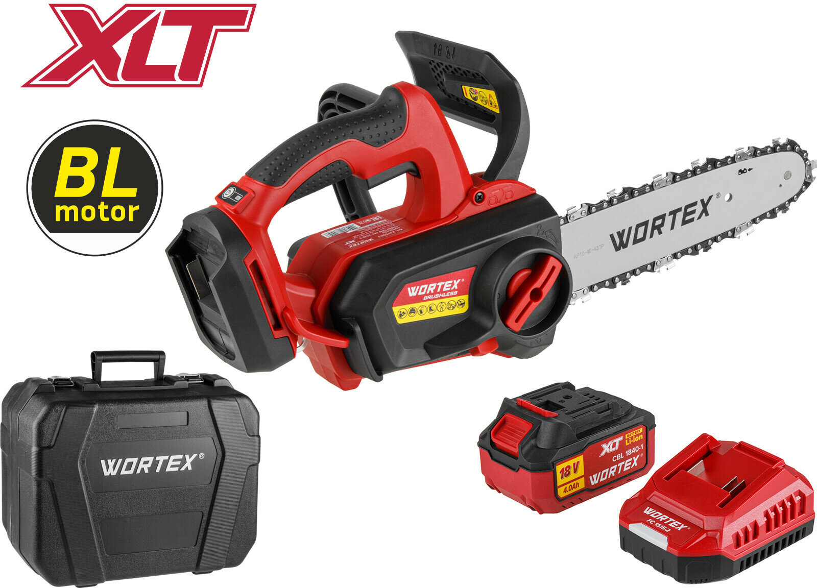 Пила цепная аккумуляторная WORTEX CEC 2518-3 ALL1 XLT SET (2325004)