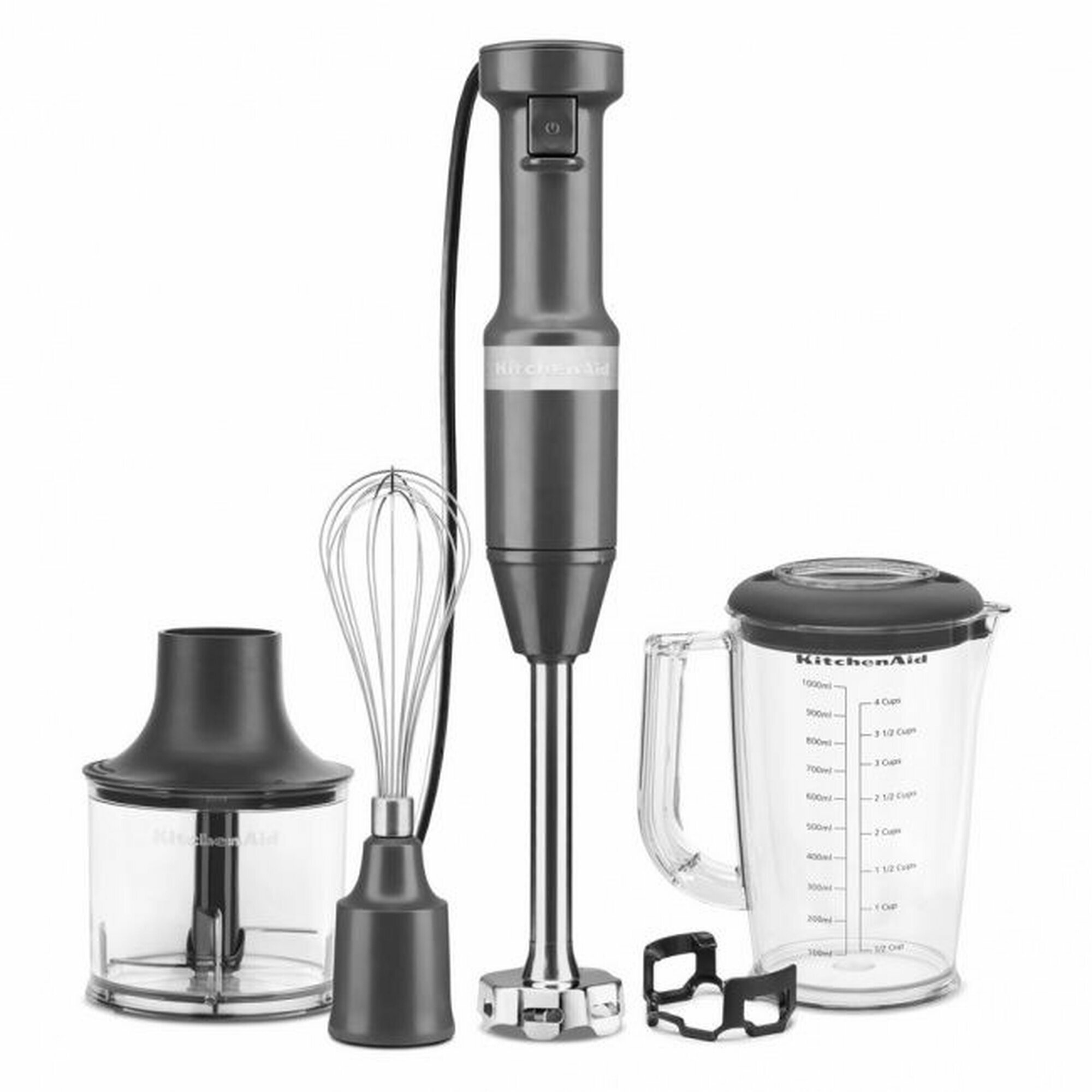 Погружной блендер KitchenAid с принадлежностями, цвет антрацид, KT-5KHBV83EDG