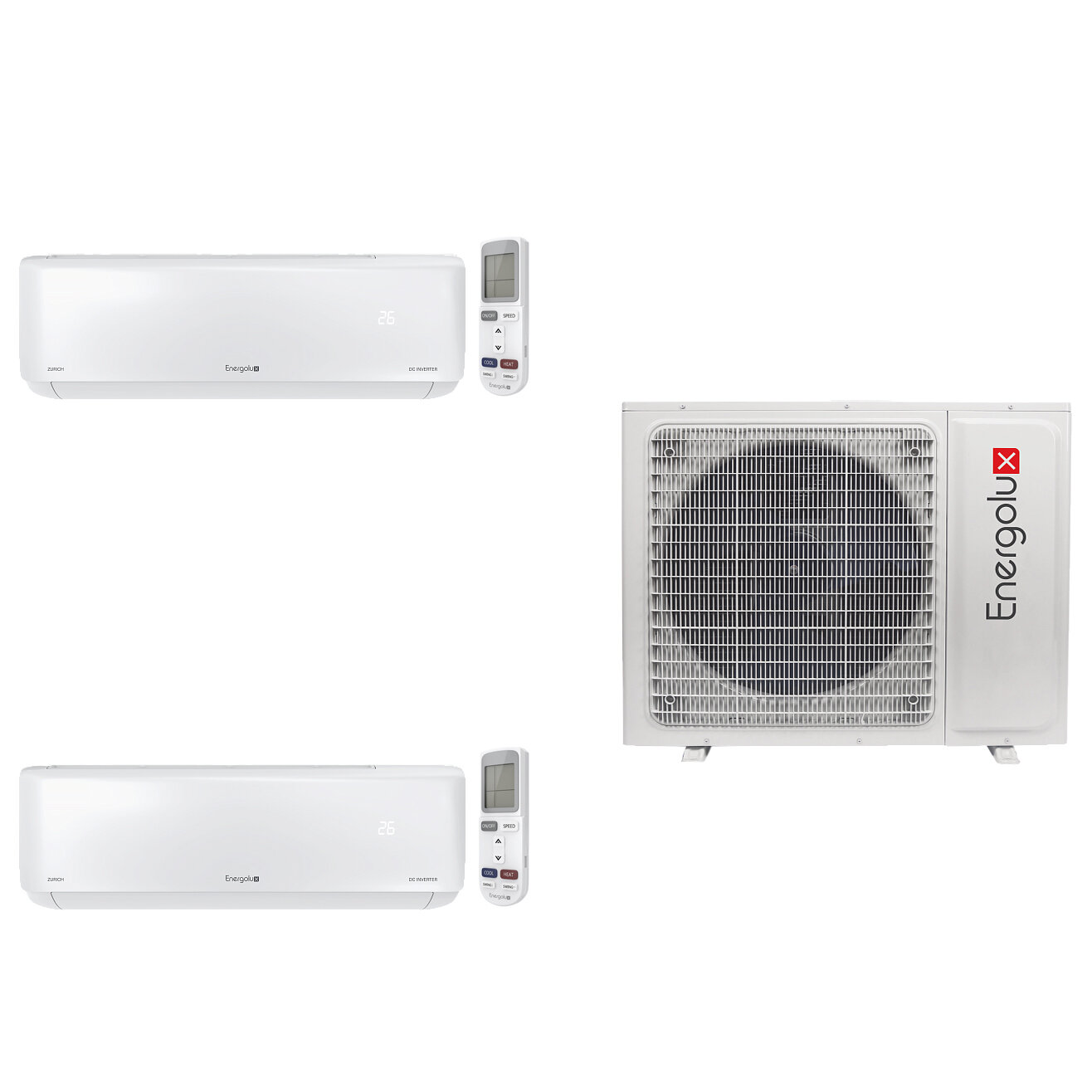 Мульти сплит-система Energolux Smart Multi SAM14M2-AI/2 + SAS09M5-AI + SAS09M5-AI, инвертор, на 2 комнаты, 2 внутренних