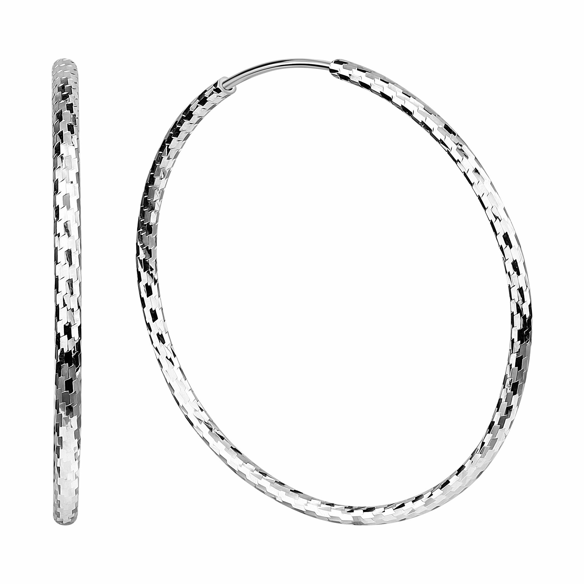 Серьги конго, серебро, 925 проба, родирование