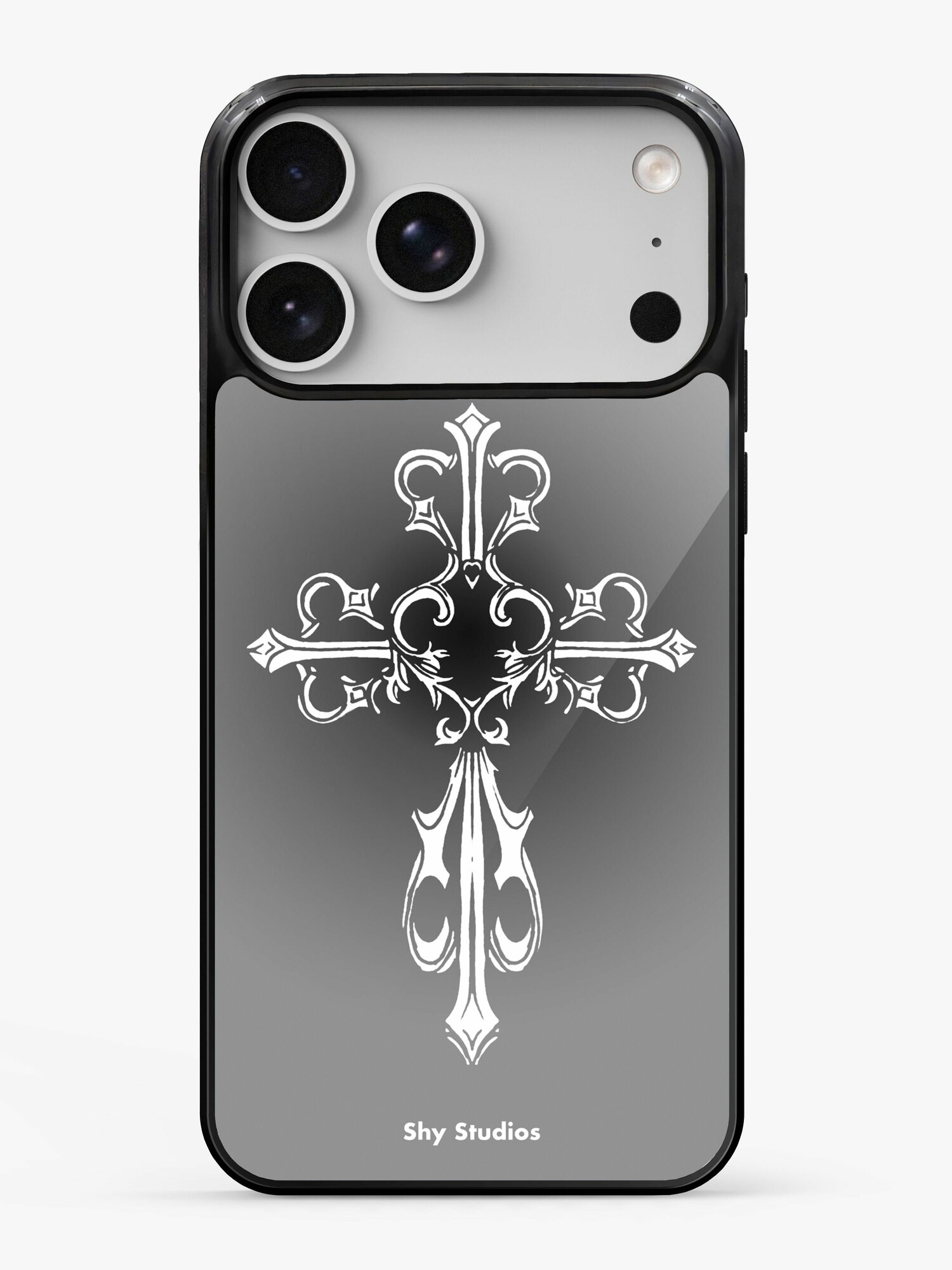Чехол на iPhone 17 Pro Max от Shy Studios - Black Goth Cross